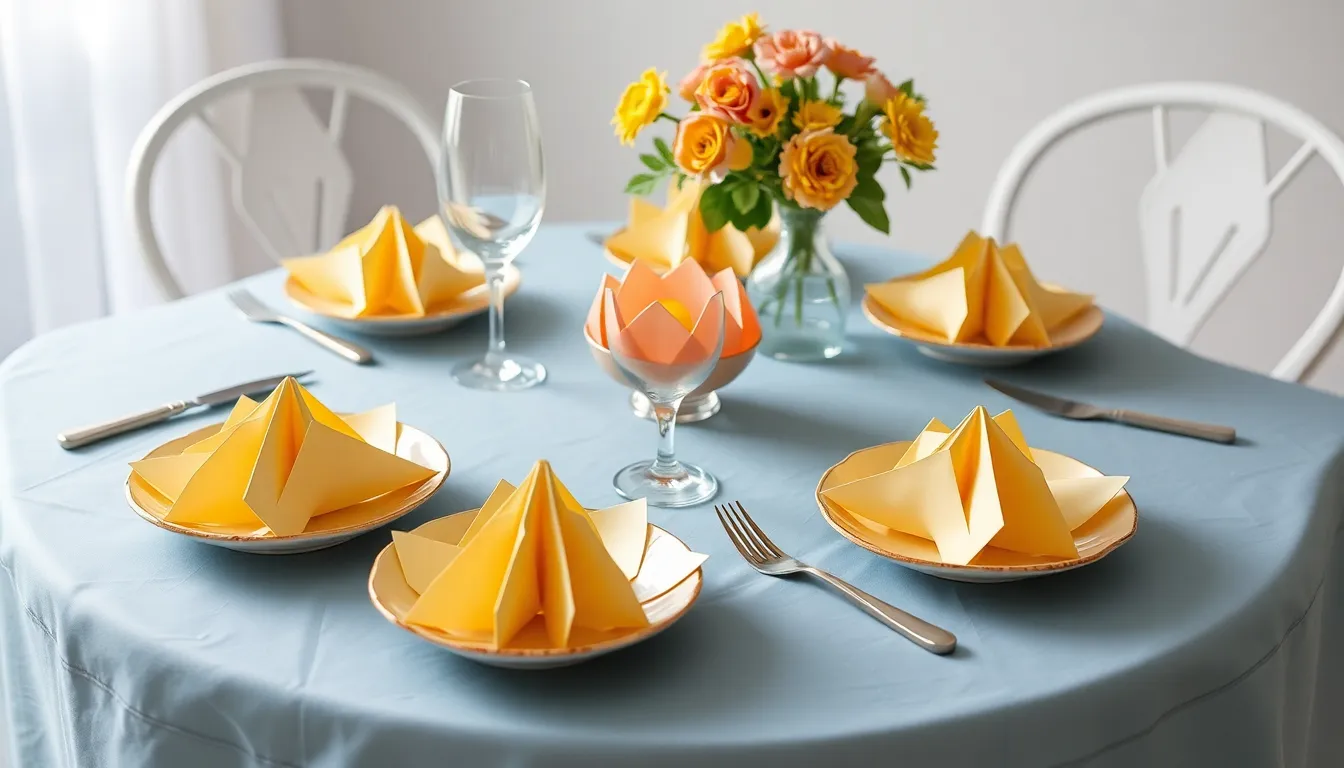 Decoración de mesa con servilletas de origami - VIP Cortinas